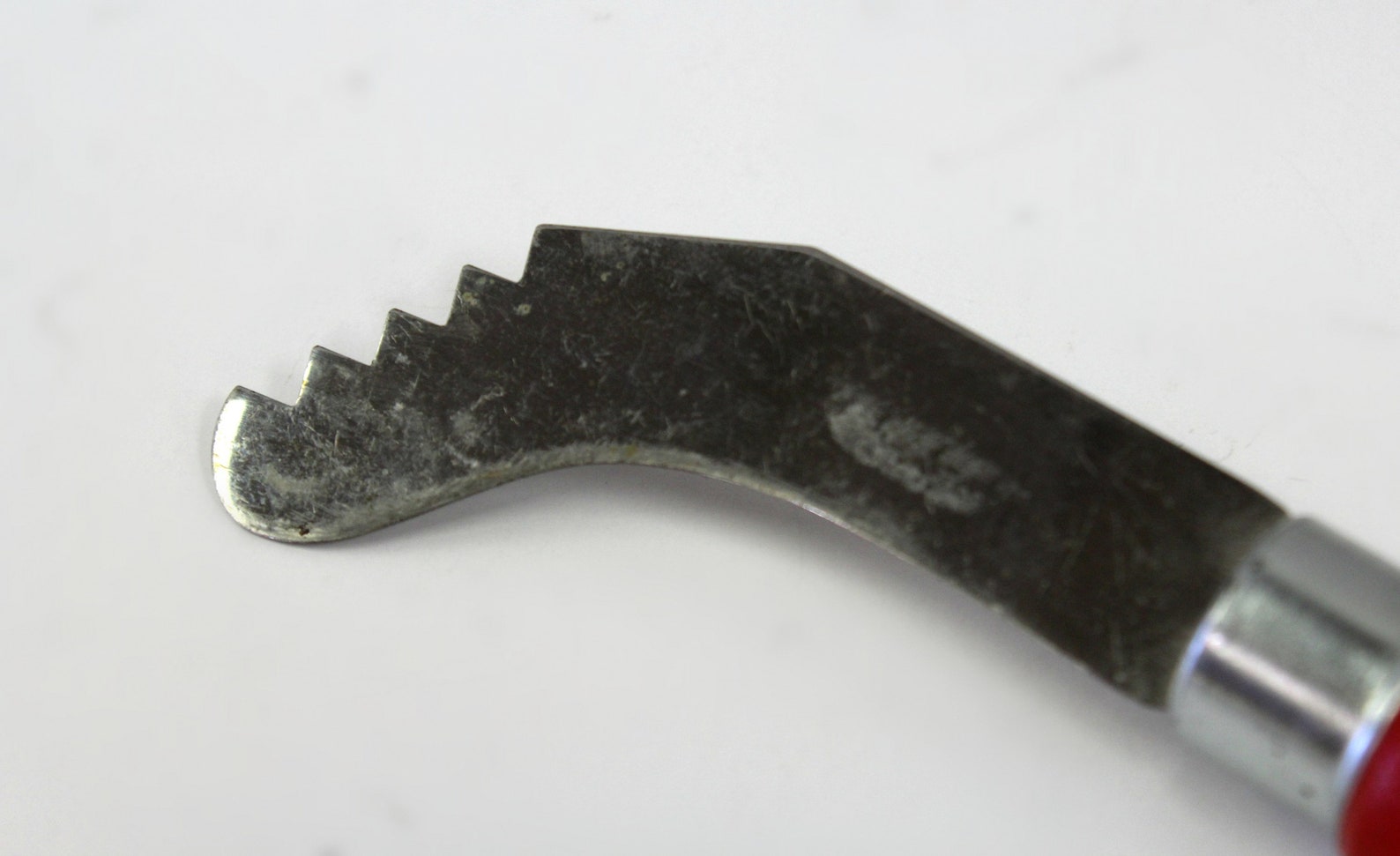 Vintage Red Handled Wolf Machine Co. Handheld Tool, Serrated Edge, Made ...