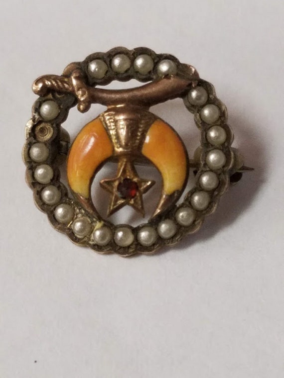 Antique Shriner Pharaoh Pin with Crescent, Sword and … - Gem