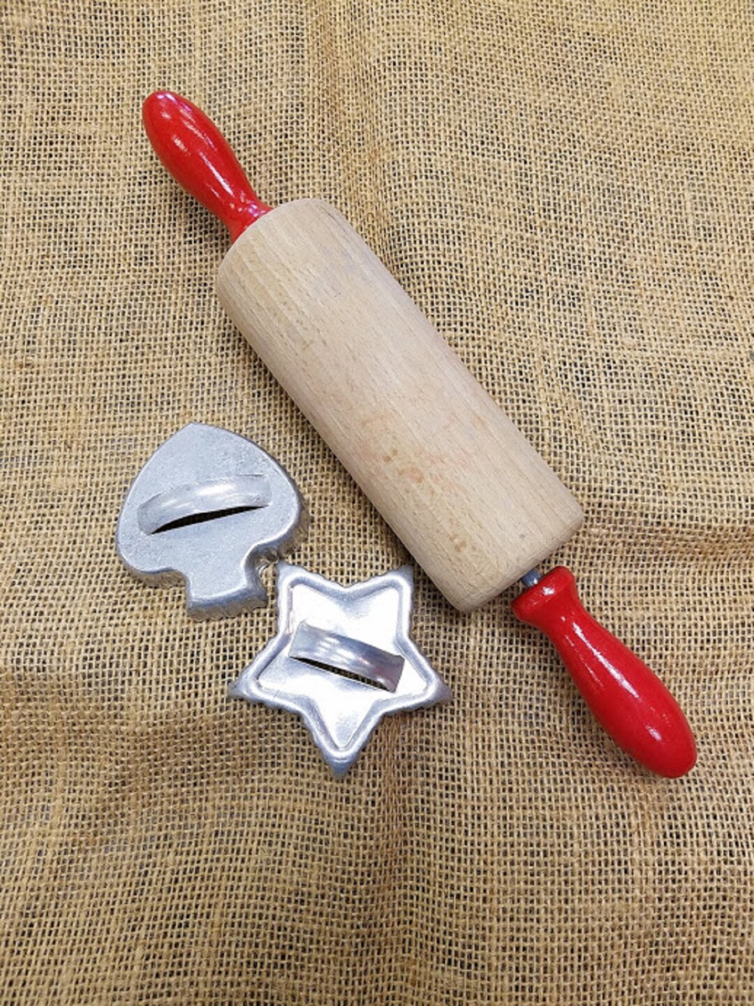 Small Red-handled Rolling Pin Just Right for a Child Learning to Bake ...
