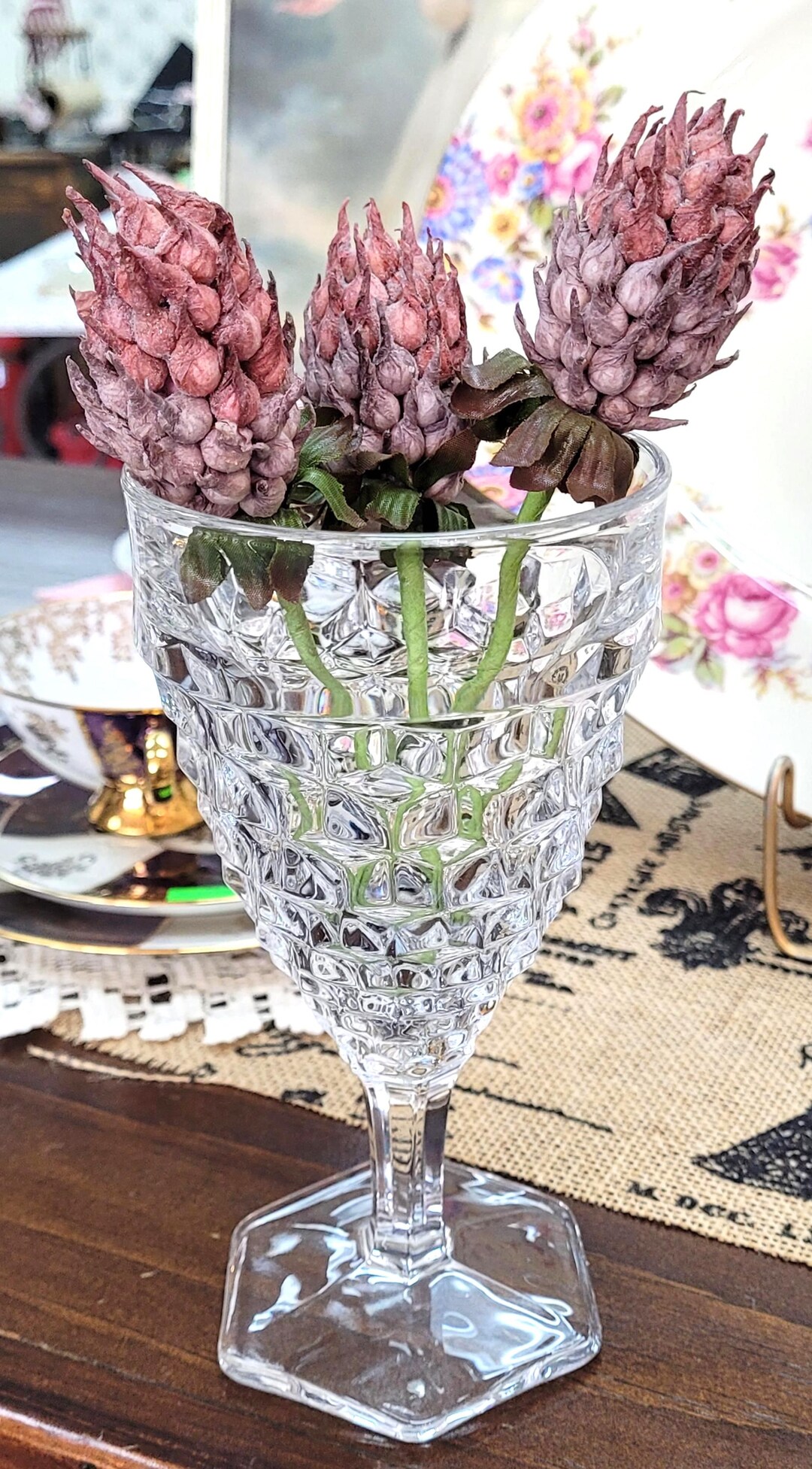 Water Glass, Flower Holder, Cosmetic Holder, American Fostoria Clear ...