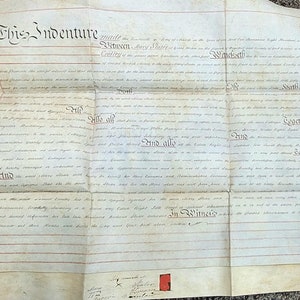 Rare English Indenture Land Deed Dated March, 1825, From Mrs Mary ...