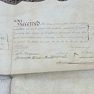Rare English Indenture Land Deed Dated March, 1825, From Mrs Mary ...