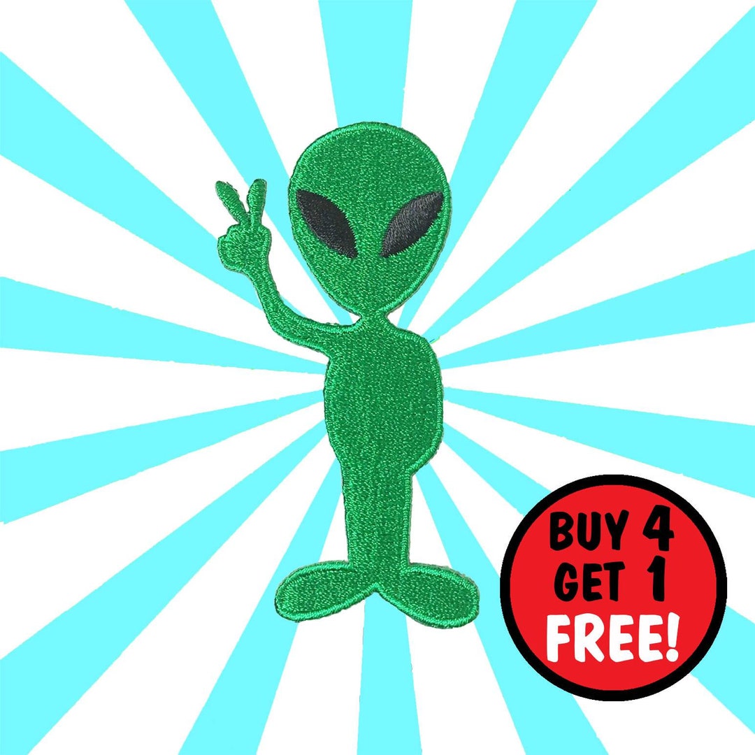 Alien Peace Sign Iron on Patch 4.3cm X8.0cm wxh - Etsy