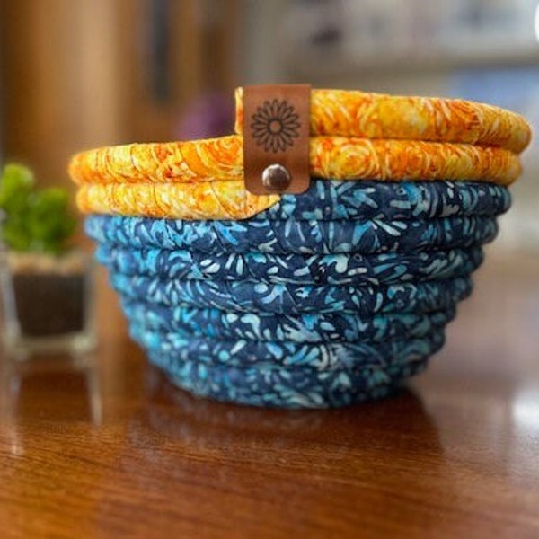Fabric Wrapped Rope Baskets - Etsy