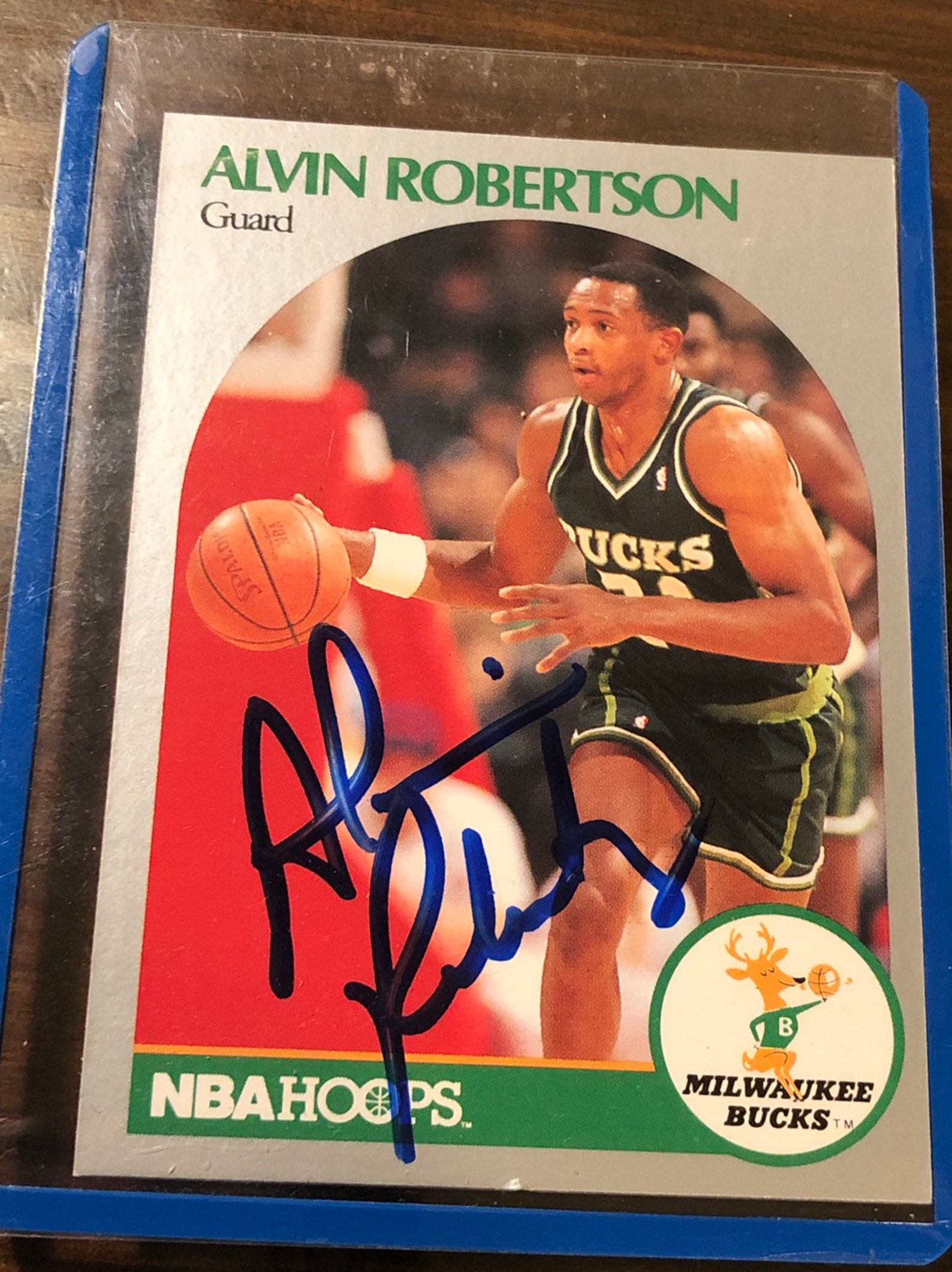 SIGNED 1990 Alvin Robertson Basketball Card, NBA, Hoops, Milwaukee ...