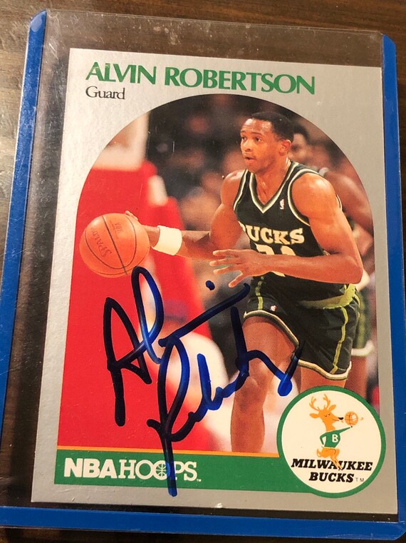 SIGNED 1990 Alvin Robertson Basketball Card NBA Hoops | Etsy