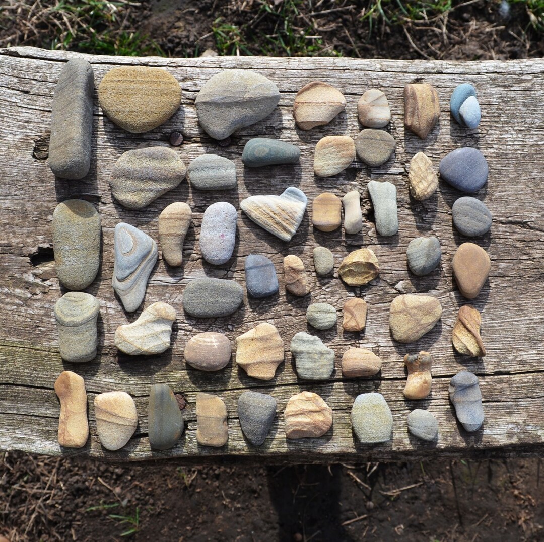 50pcs Decorative Sea Stones, Naturally Shaped Rocks, Patterned Pebbles ...