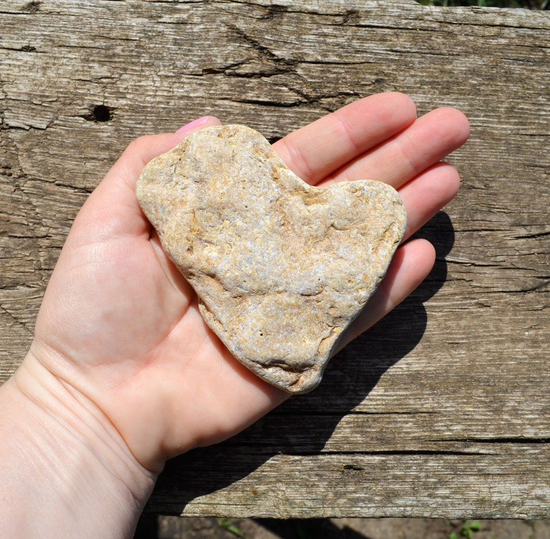 Heart Pebble Medium Size, Natural Stone Heart, Ocean Lover Gift, Heart ...