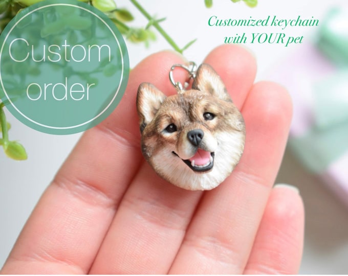 Customized Keychain With YOUR Pet - Etsy