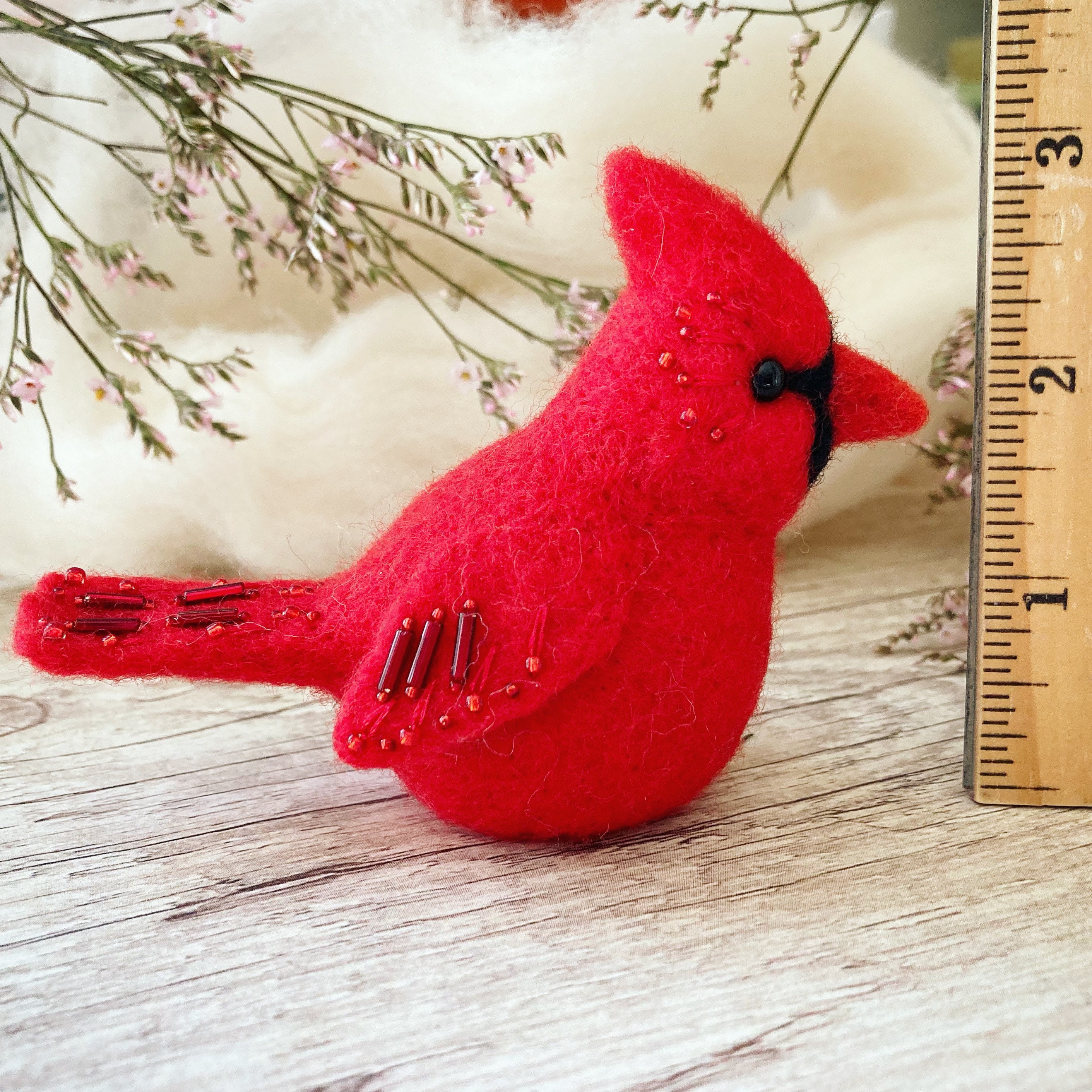 Made to Order Male Cardinal Bird Felted and Embroidered - Etsy