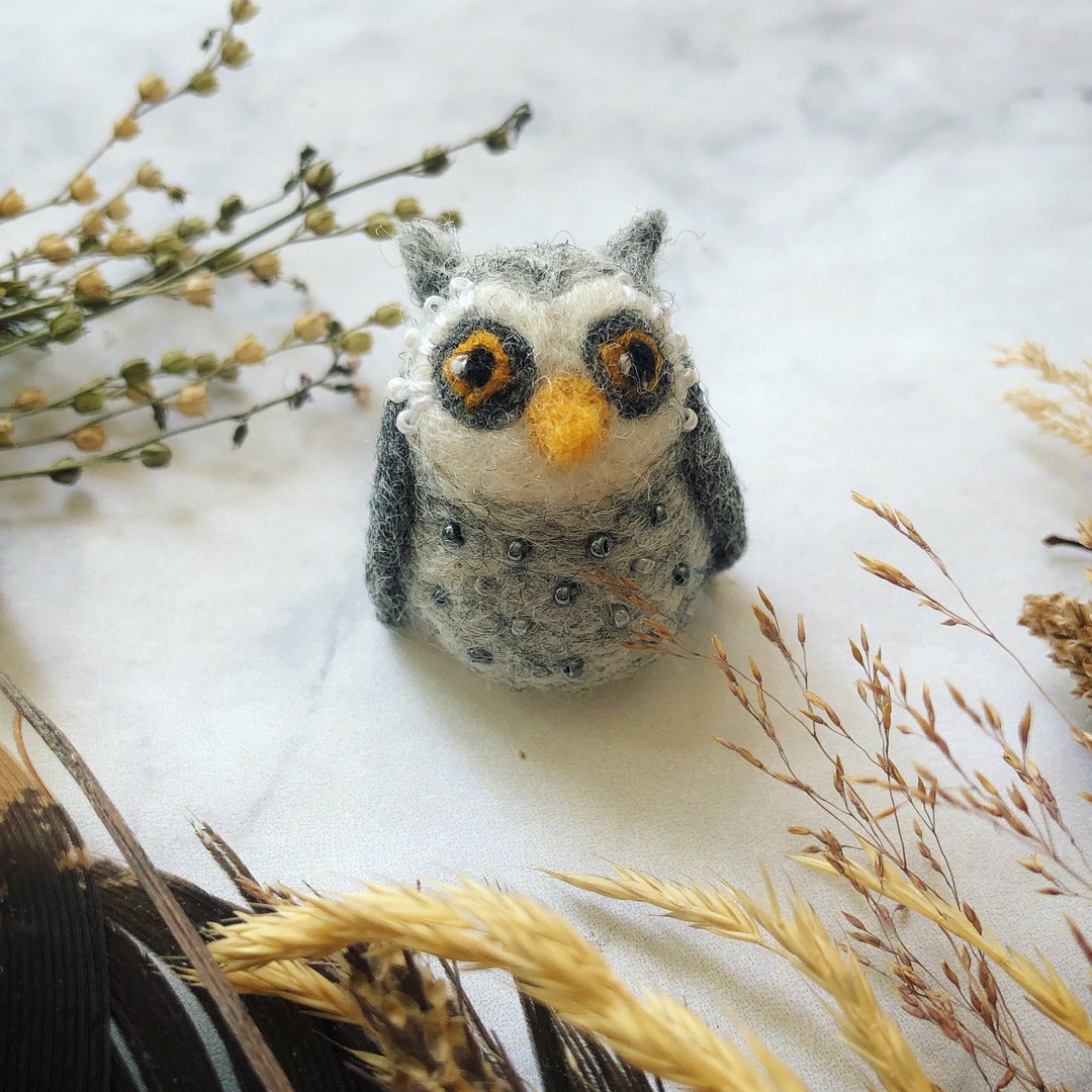 Made to Order - Needle Felted Owl - Cute Owl Miniature - Felted Owlet ...