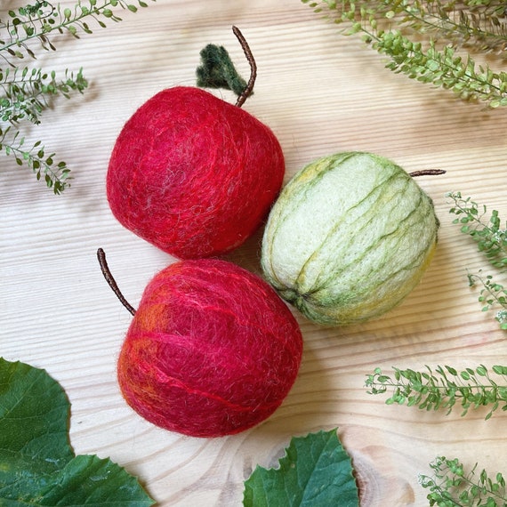 Needle Felted Apples Felted Apple Apple Felted - Etsy