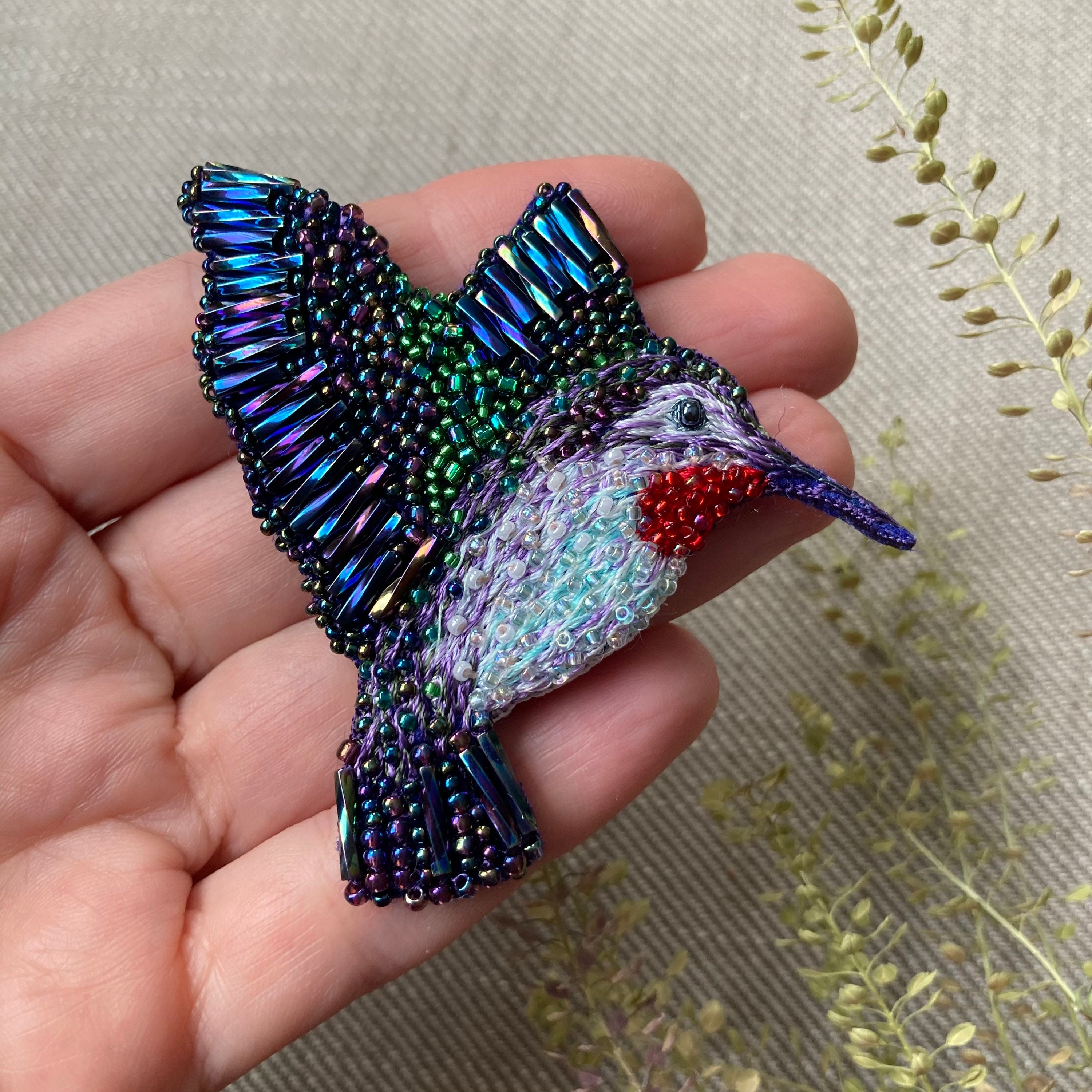 Beaded Hummingbird Pin Beaded Hummingbird Hummingbird Pin - Etsy