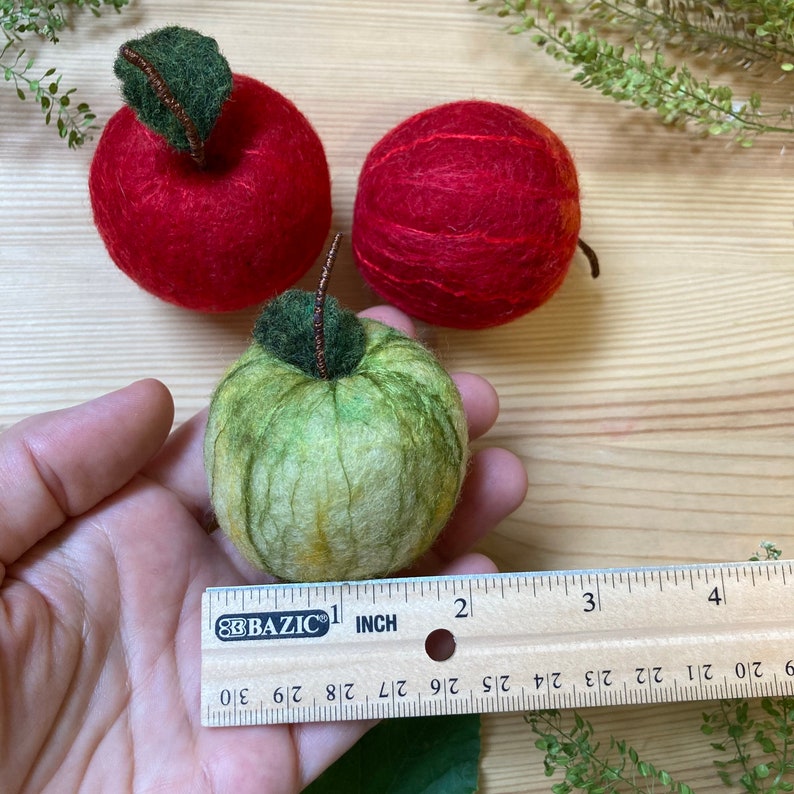 Needle Felted Apples - Felted Apple - Apple - Felted Miniatures ...