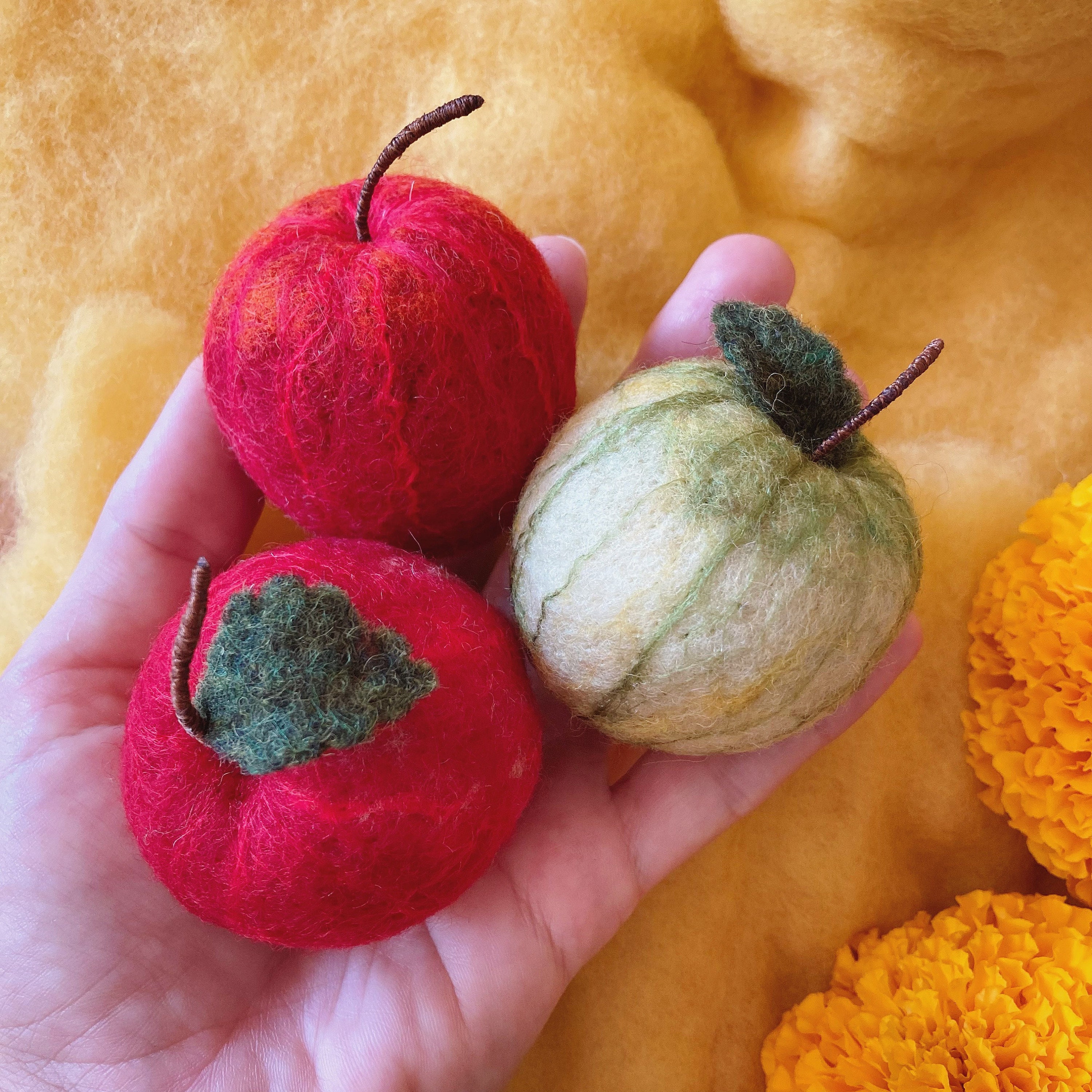 Needle felted apples felted apple Apple felted | Etsy