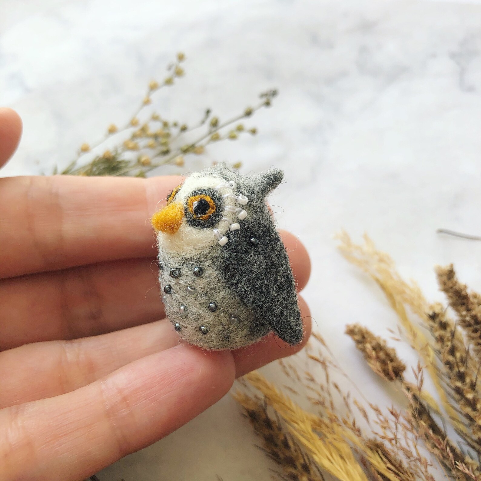 Made to Order - Needle Felted Owl - Cute Owl Miniature - Felted Owlet ...