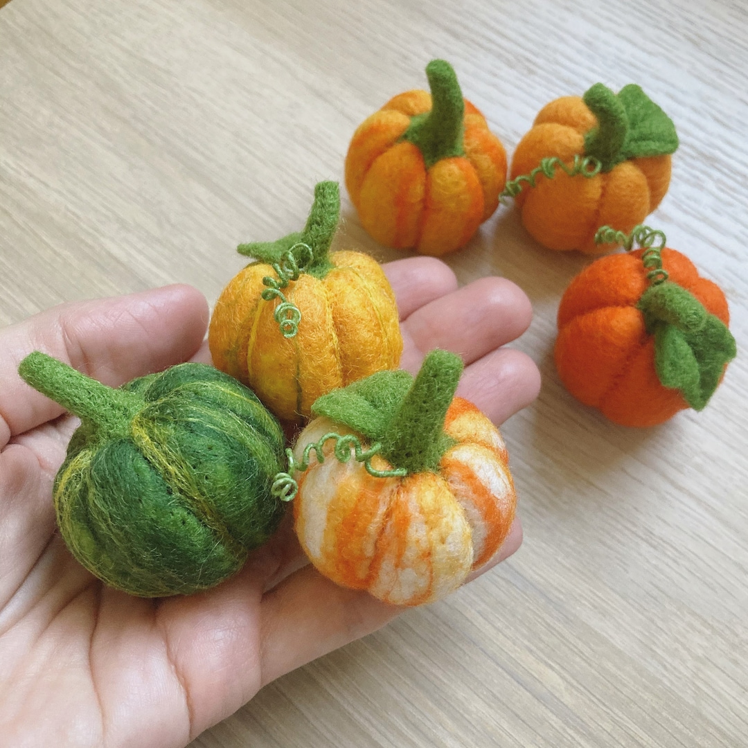 Needle Felted Pumpkins - Pumpkin Harvest - Felted Pumpkin - Pumpkin ...