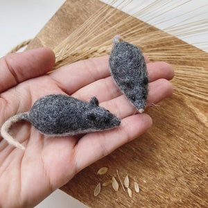 Felted Rat - Gray Rat - Needle Felted Rat - Felted Mouse - Cute Felted ...
