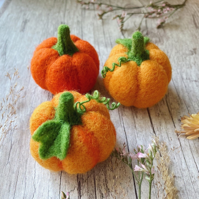 Needle felted pumpkins Pumpkin Harvest Needle felted | Etsy