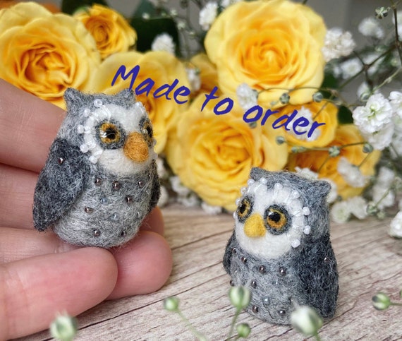 Made to order Needle felted owl Cute owl miniature | Etsy