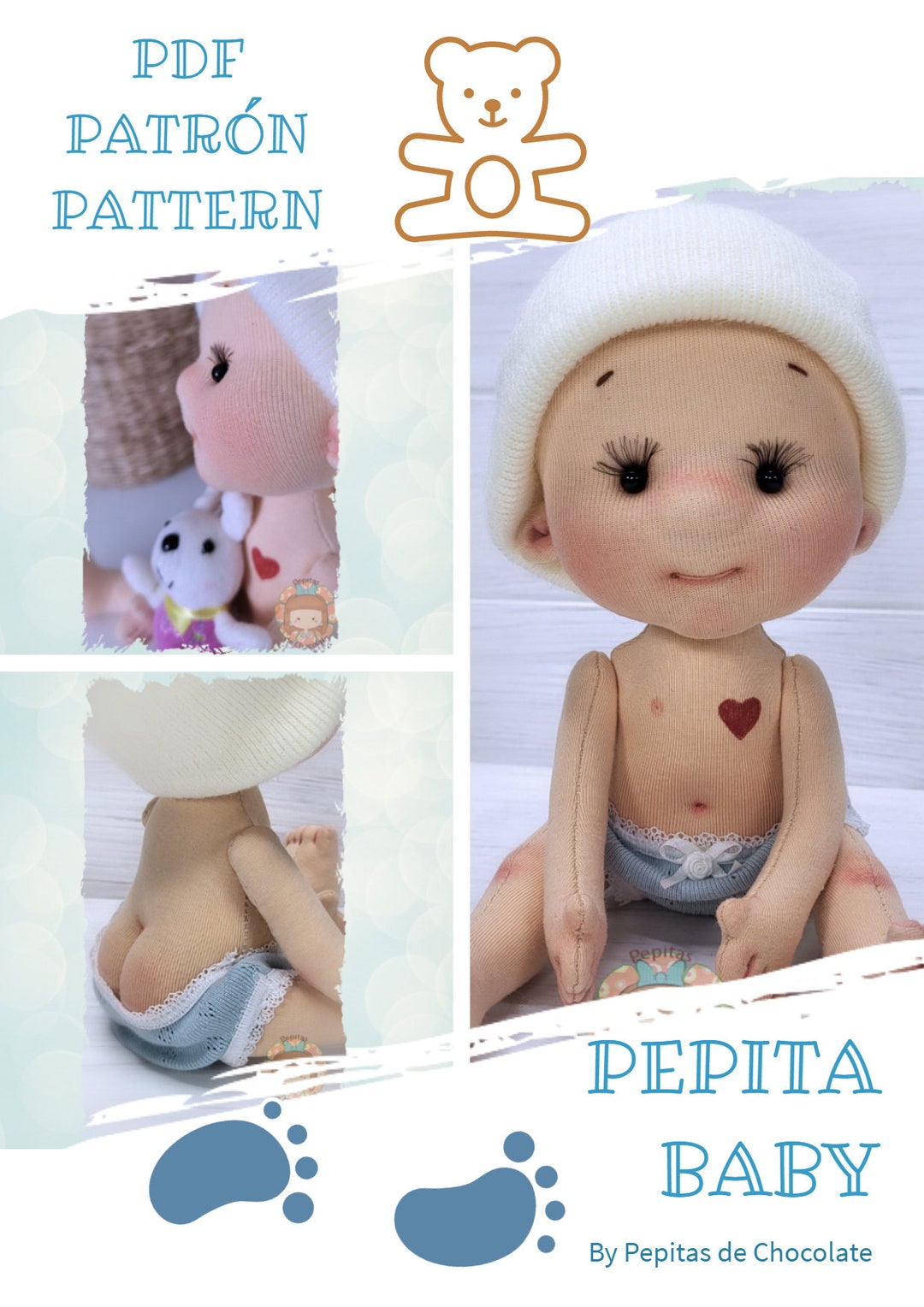 Pepita Baby Pattern 27 Cm / Pepita Baby Pattern 10,6'' - Etsy