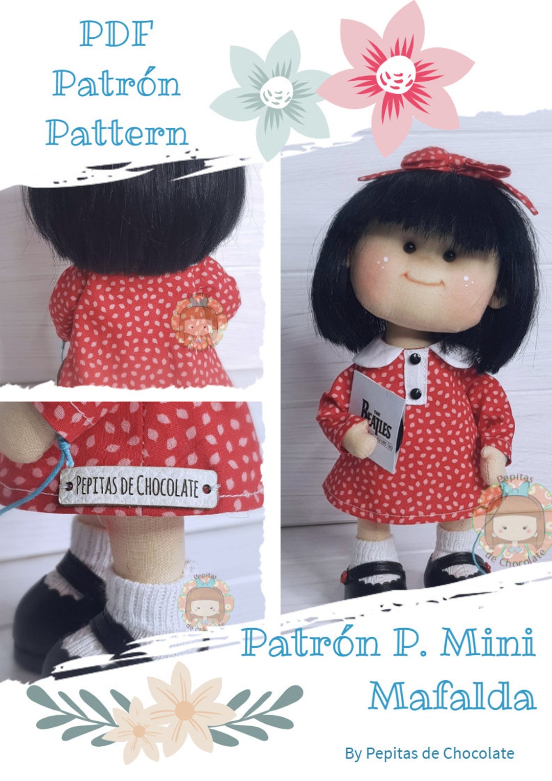 Pepita Mini Mafalda Doll Pattern 26 Cm / Pepita Mafalda Mini Doll ...