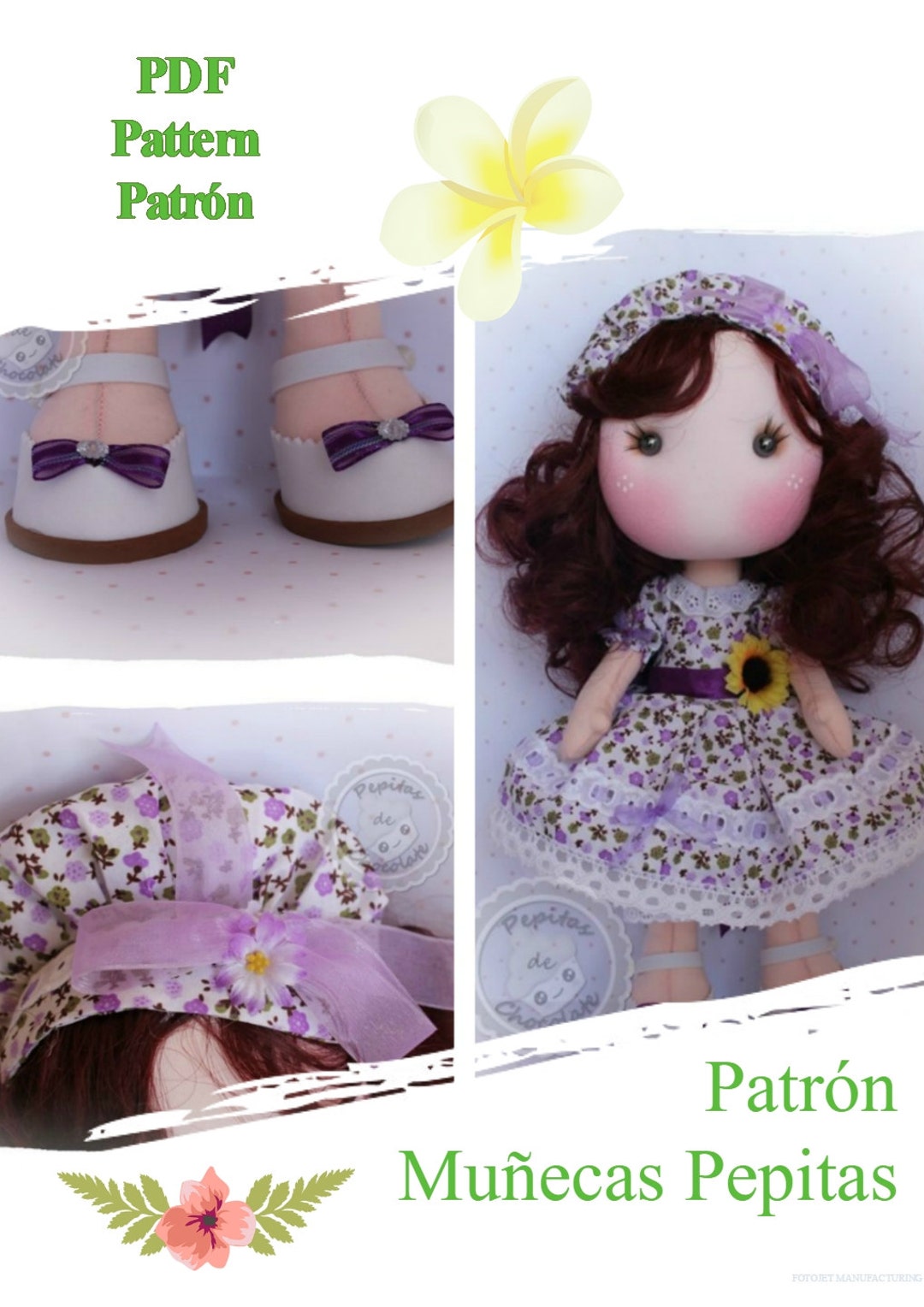 Pepita Doll Pattern 35 Cm. Pattern Pepita Doll 13'' - Etsy