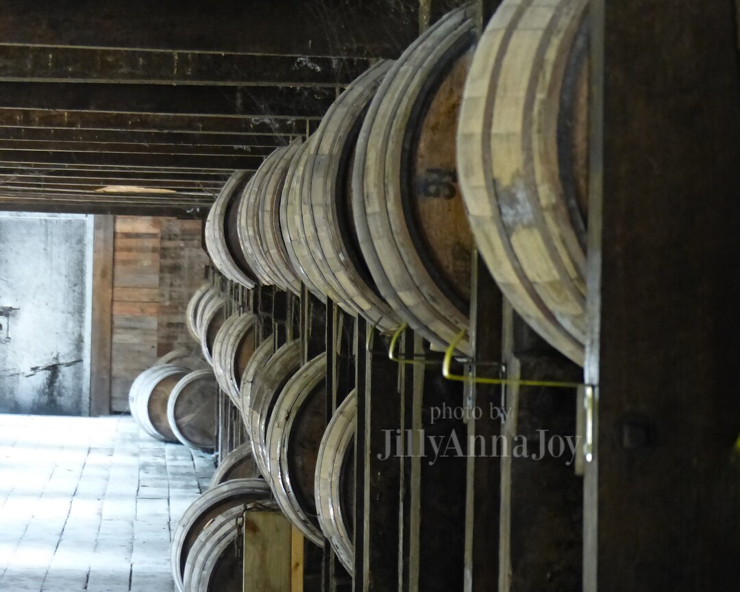 Aging Bourbon Photo Art, Rickhouse Barrels Bar Decor, Bourbon Art on ...