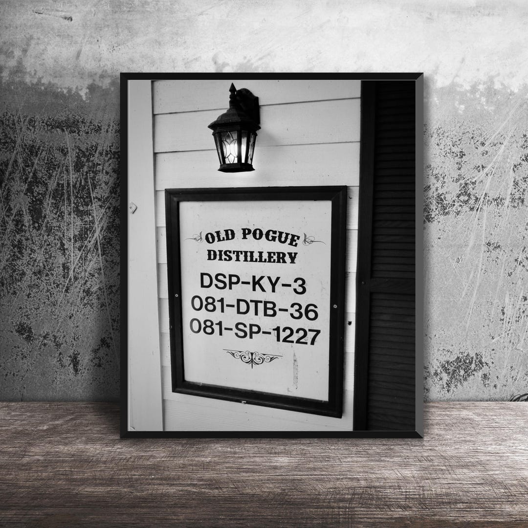 Old Pogue Distillery Sign Photography Print, Whiskey Bar Wall Art ...