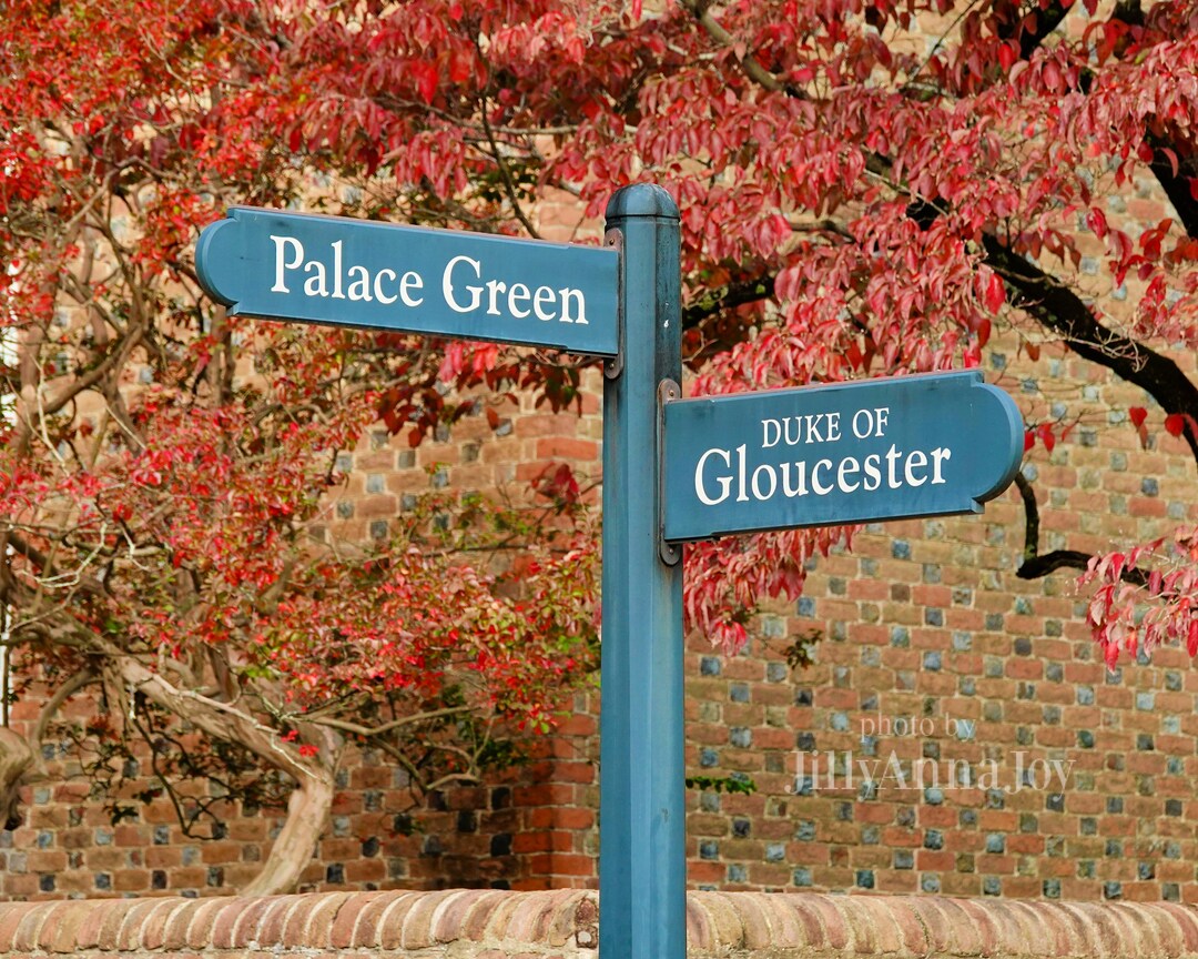 Williamsburg VA Street Signs Photo Print, Duke of Gloucester Palace ...