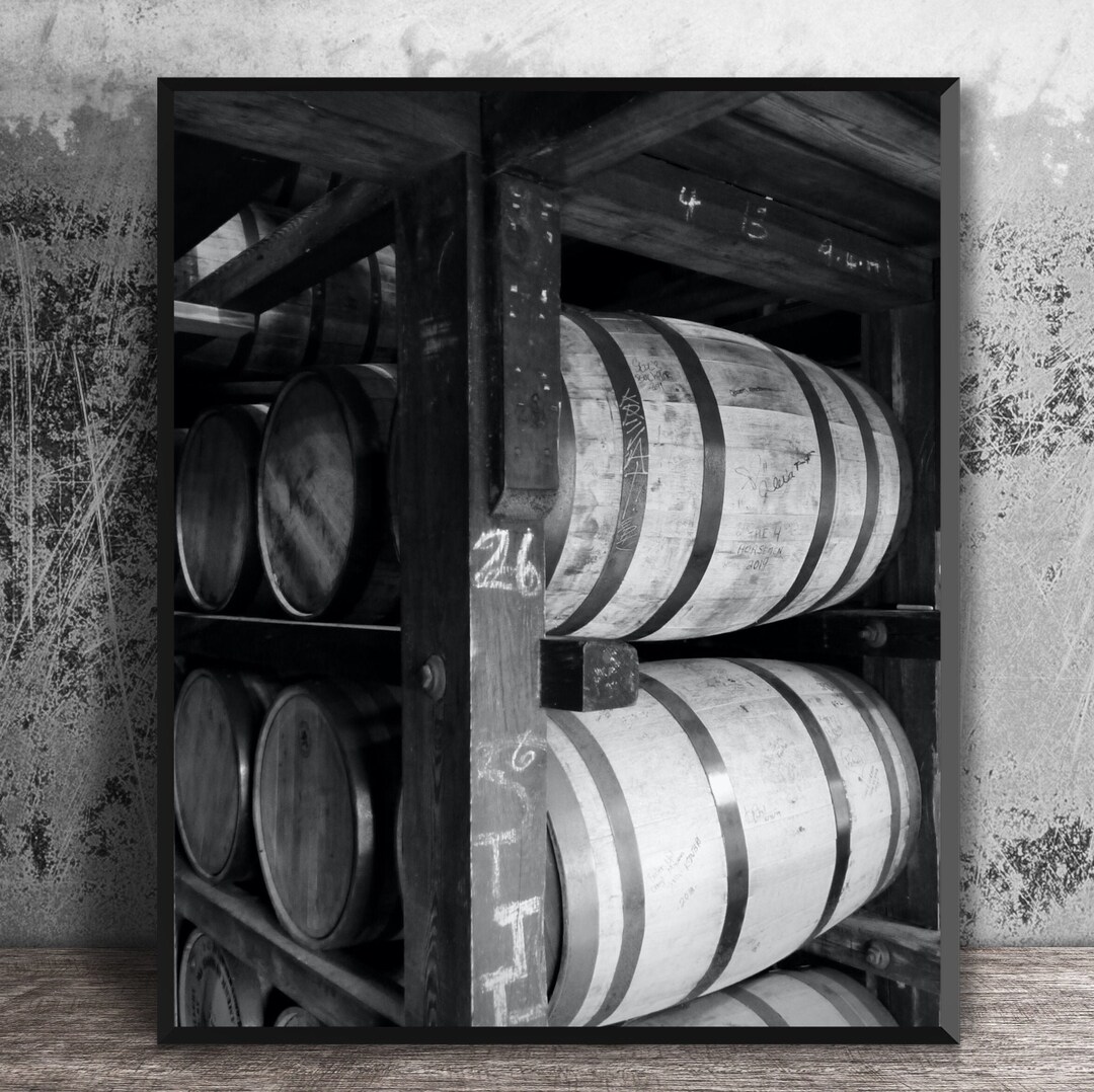 Weller Bourbon Rickhouse Barrels Wall Art, Masculine Canvas Wrap or ...