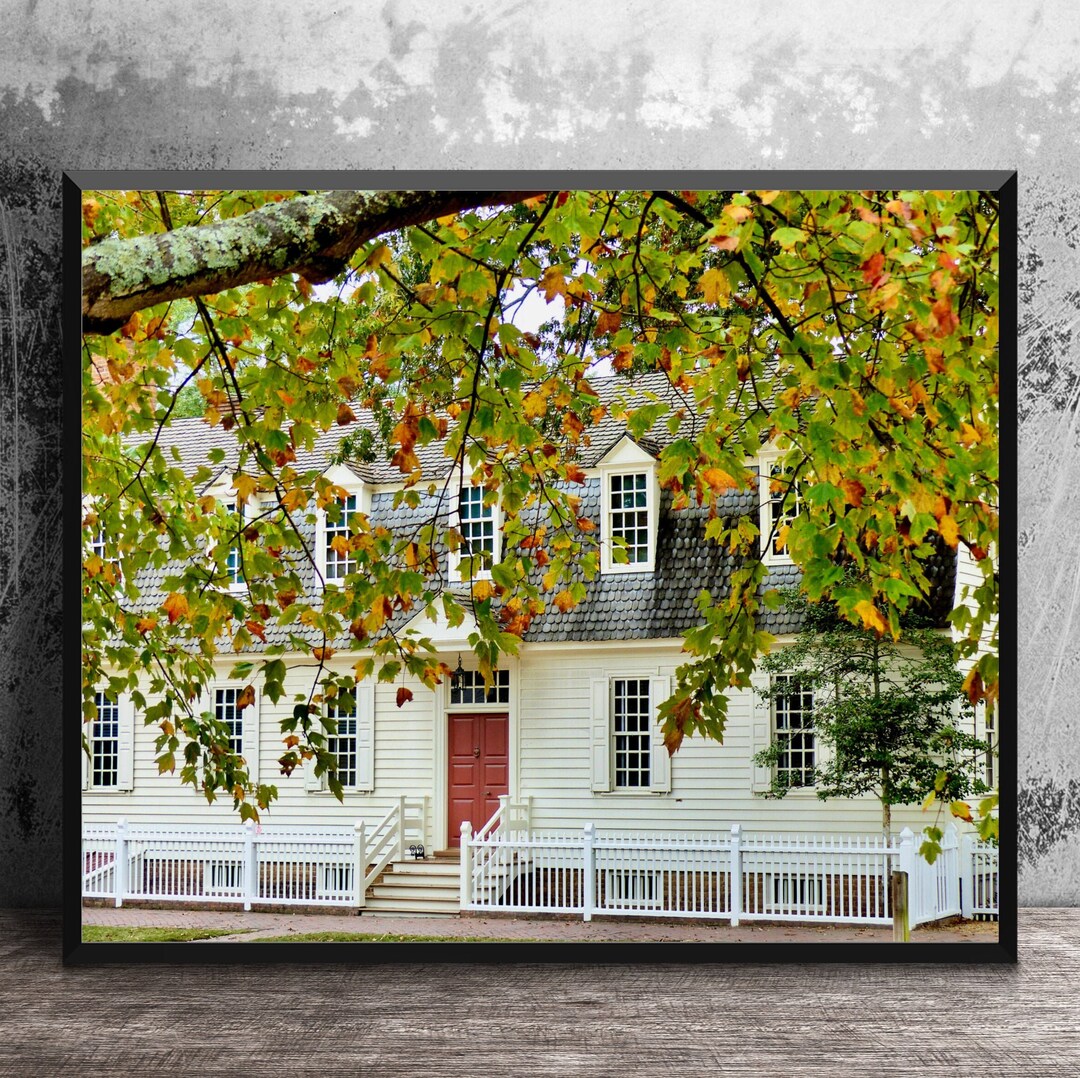 Fall Scene in Colonial Williamsburg, Williamsburg VA Wall Art, Colonial ...