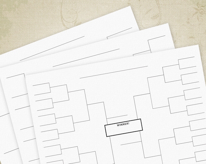 Sports Brackets Printable Digital Download, Tournament, Single ...