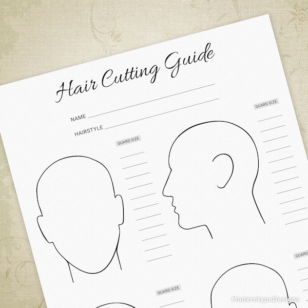 Cosmetology Head Chart - Etsy