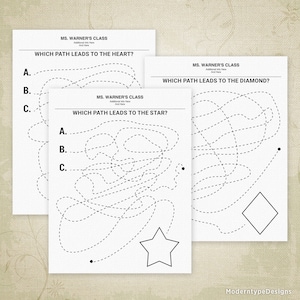 Find the Path to the Shape Printable, Teacher Find It Puzzle, Child ...