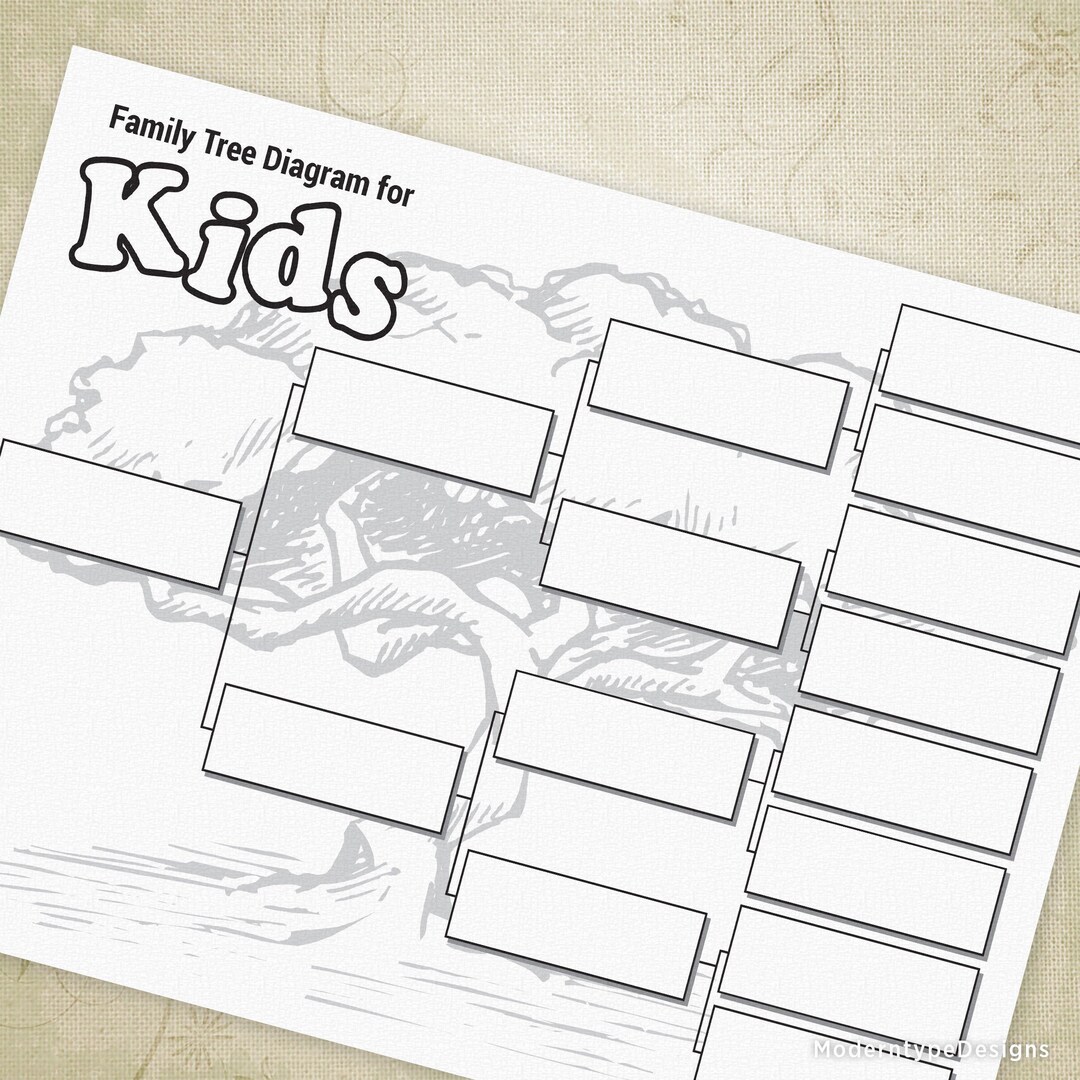 Kids Family Tree Diagram Printable, Family Tree Chart for Kids ...