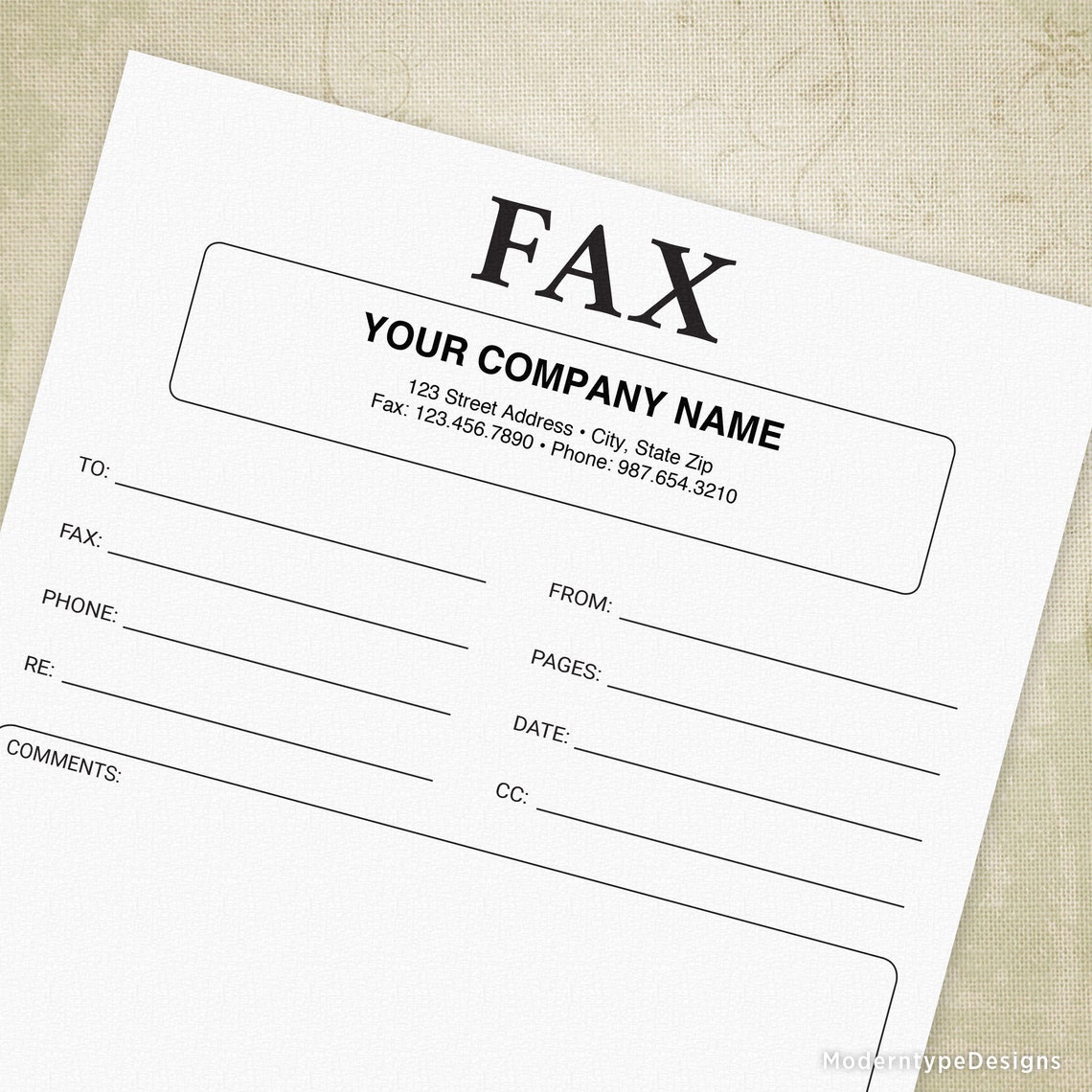 Fax Cover Sheet Printable Form, Editable Facsimile Page for Faxing ...
