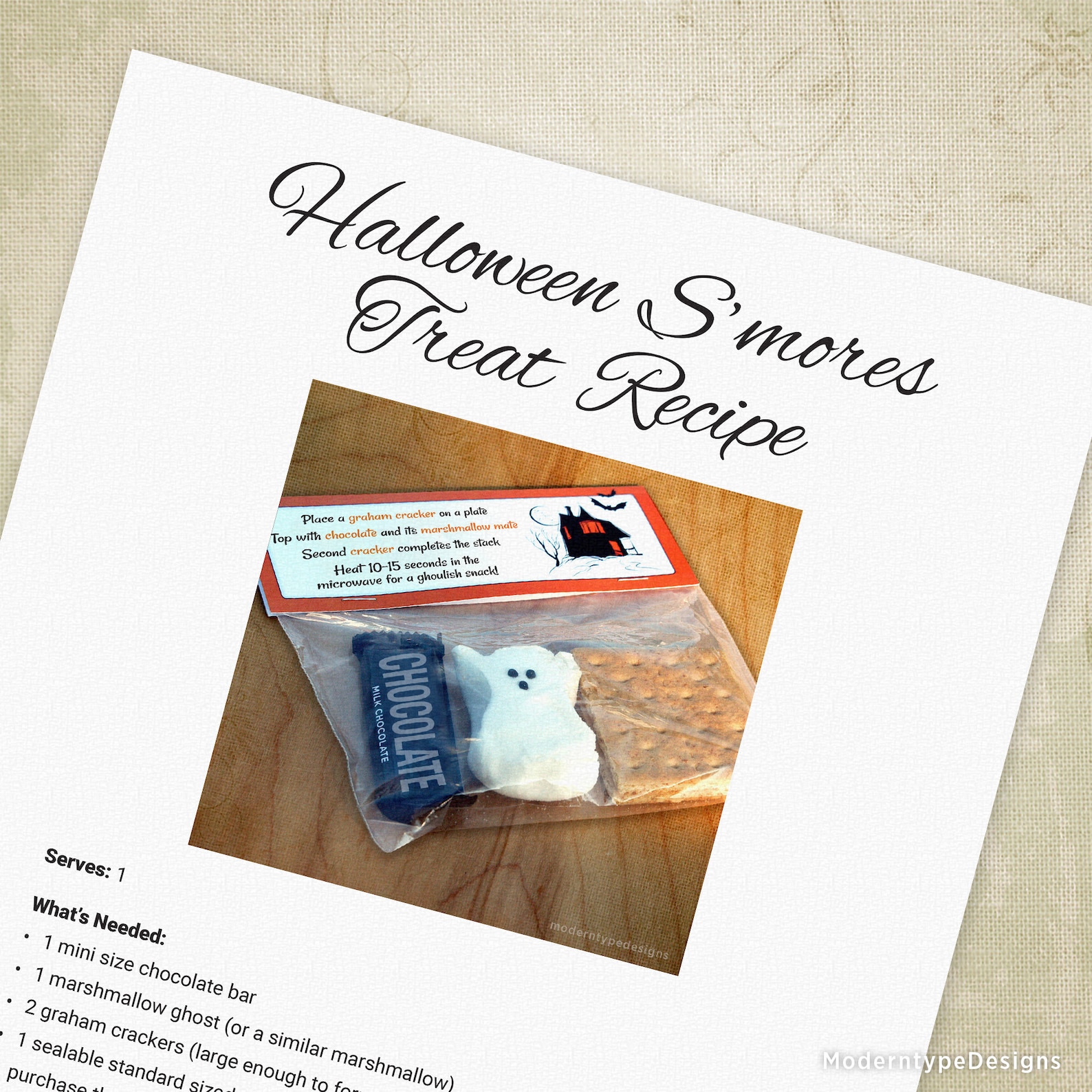 Happy Halloween S’mores Bag Topper Printable Tag Insert Digital ...