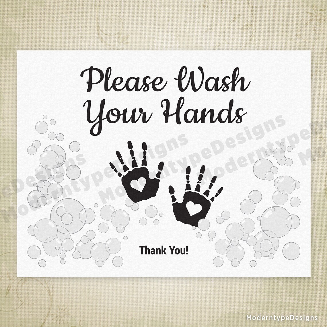 Children's Please Wash Your Hands Printable Sign, Daycare Poster ...
