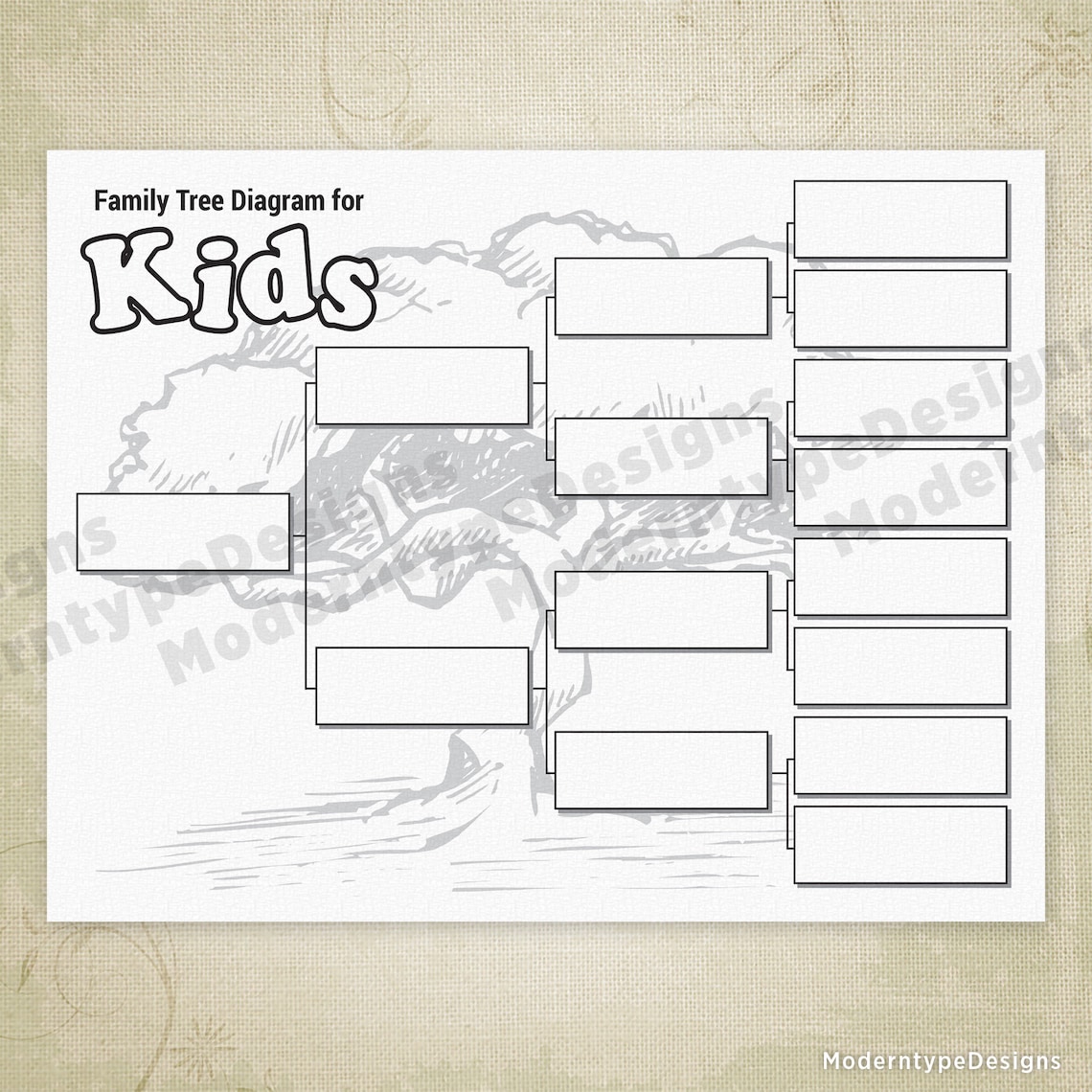 Kids Family Tree Diagram Printable, Family Tree Chart for Kids ...