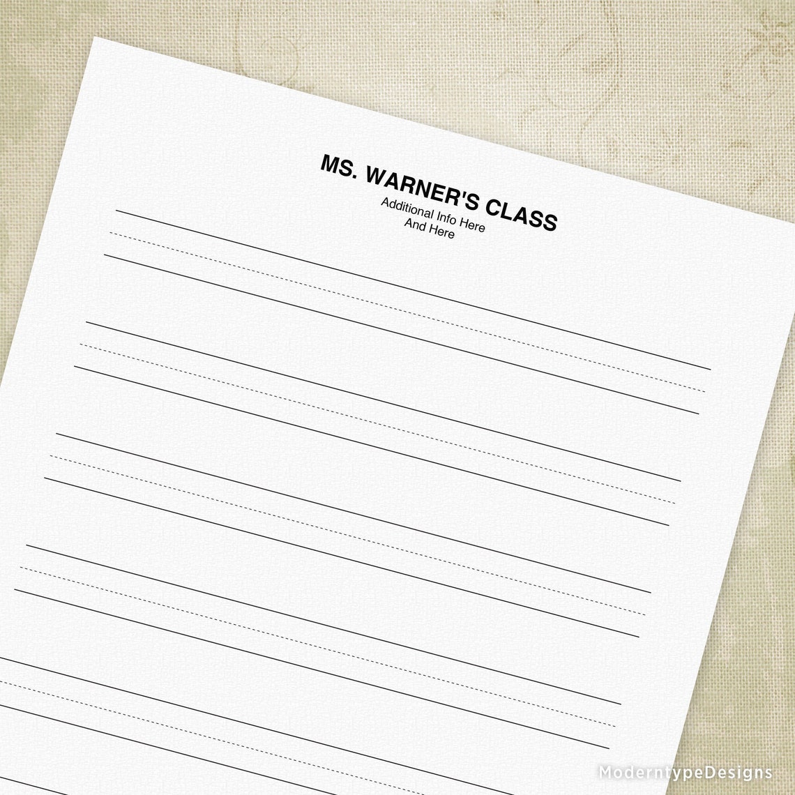Handwriting Practice Printable Sheet, Alphabet With Lines, Write ...