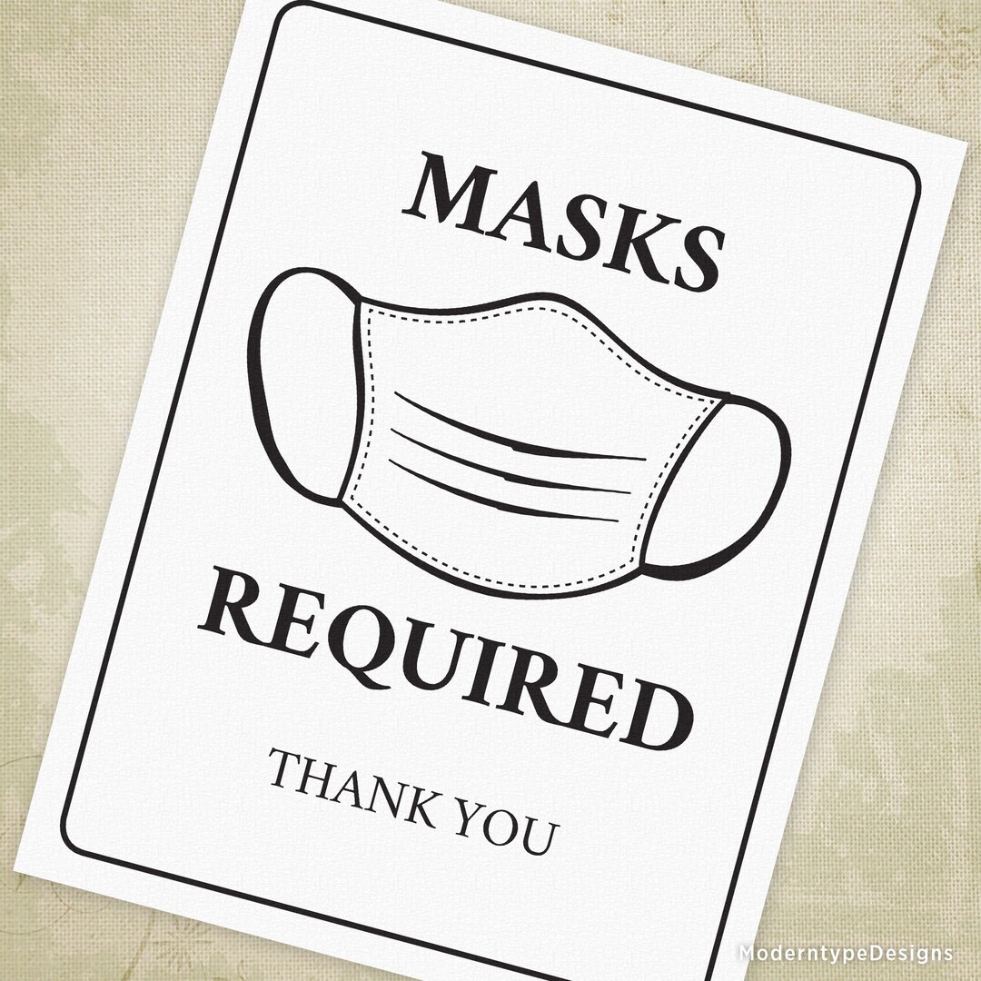 Masks Required Printable Sign, Business Window Poster, Social ...