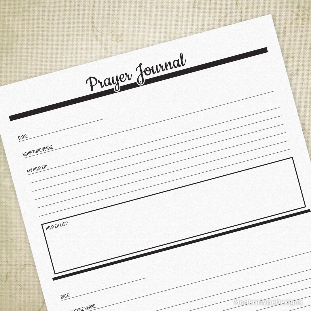 Prayer Journal Printable, Bible Study, Spiritual Note Taking, Praise ...