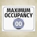 Maximum Occupancy, Printable Editable Sign, People Capacity, Guest ...