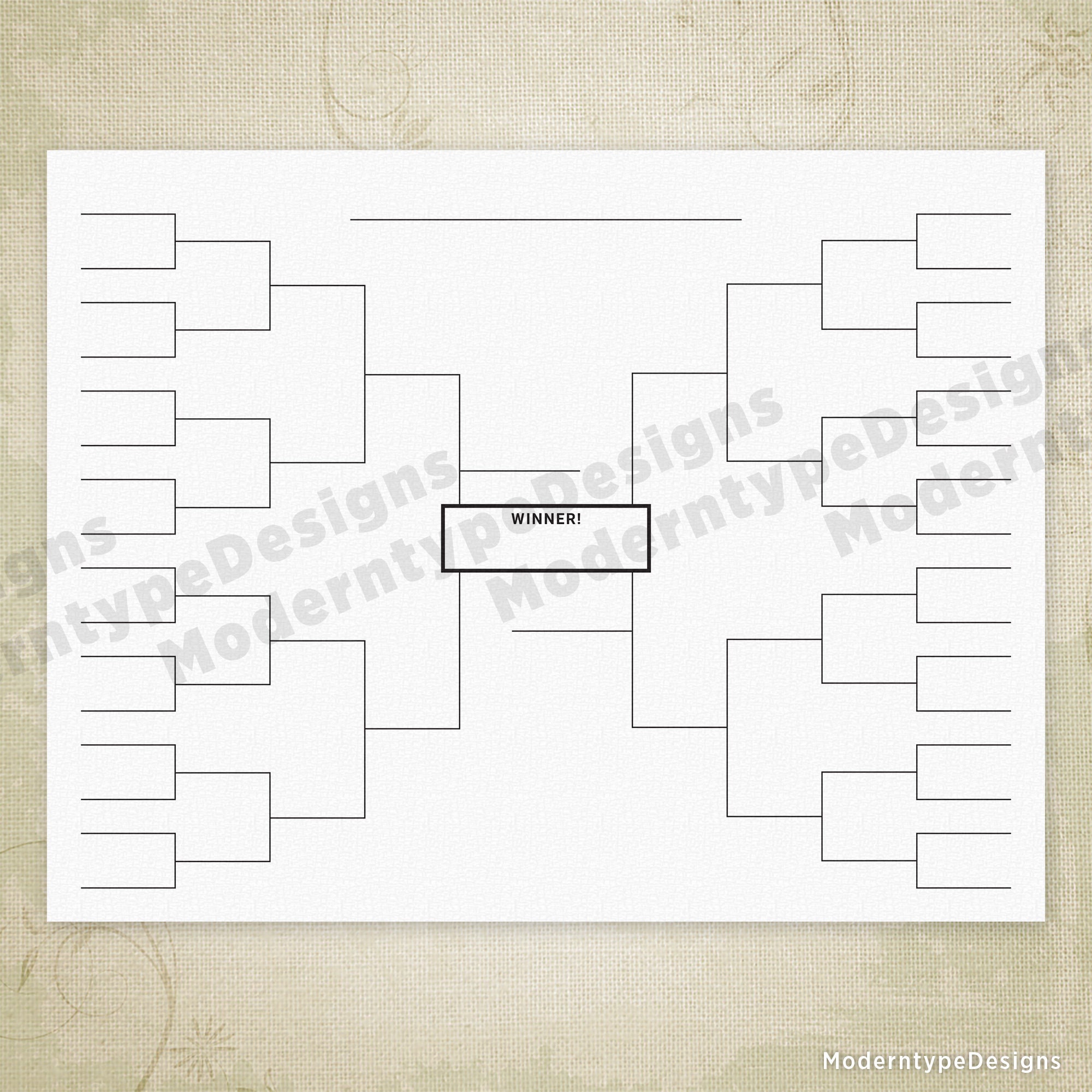 Sports Brackets Printable Digital Download, Tournament, Single ...
