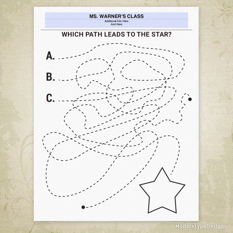 Find the Path to the Shape Printable, Teacher Find It Puzzle, Child ...