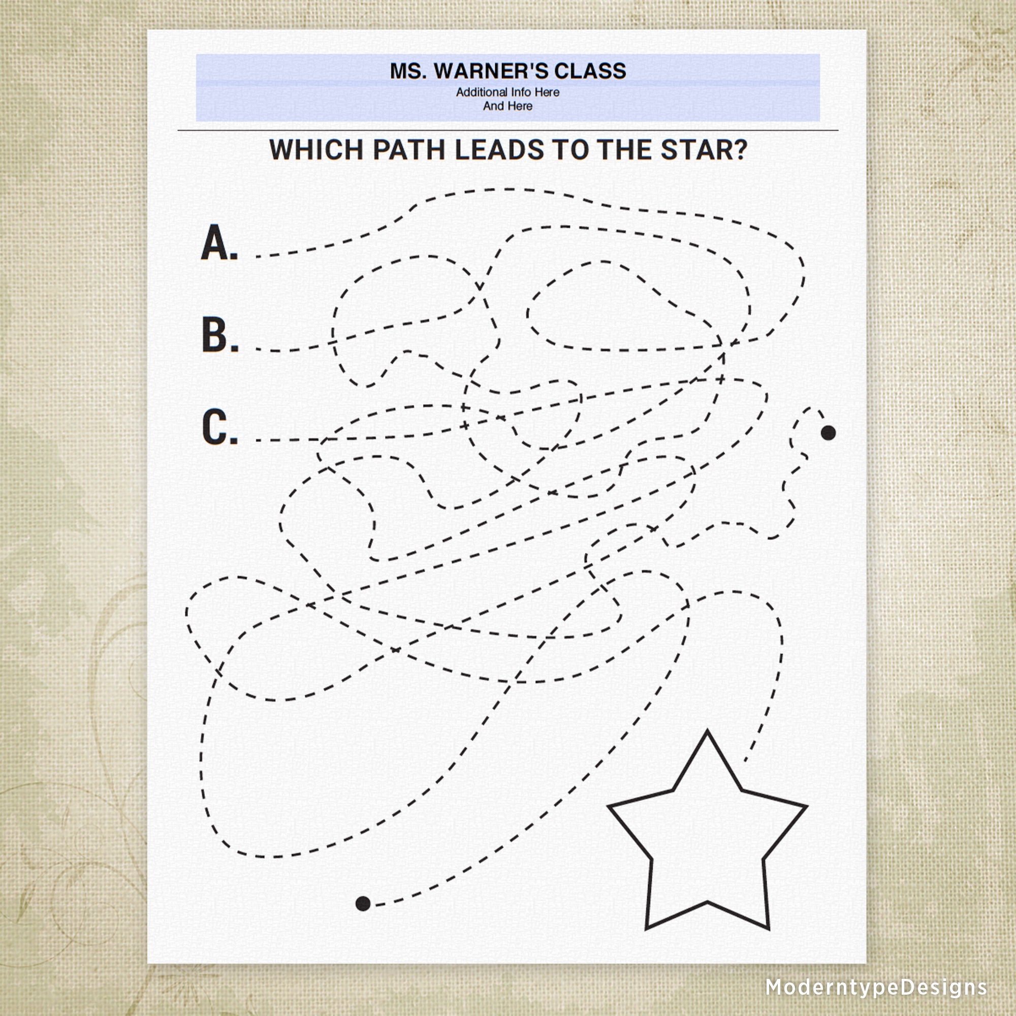 Find the Path to the Shape Printable, Teacher Find It Puzzle, Child ...