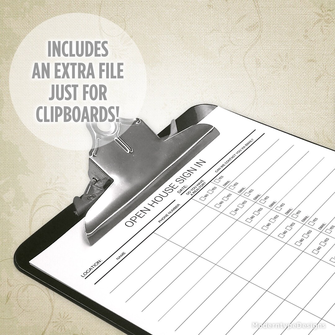 Real Estate Agent Sign in Sheet Printable, Seller Planner, Open House ...