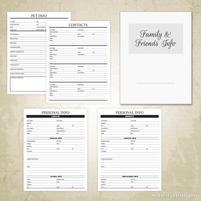 End of Life Planner Kit Printable, Advanced Care, Event of Death, Final ...
