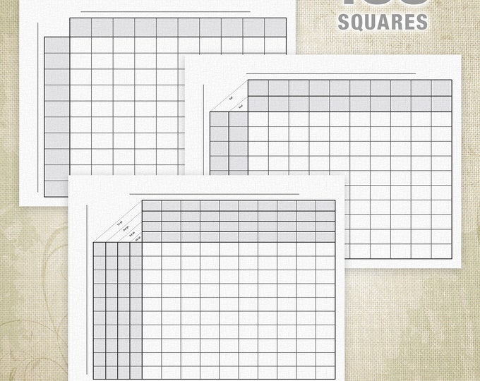 100 Football Sports Pool Squares Printable Team Contest - Etsy